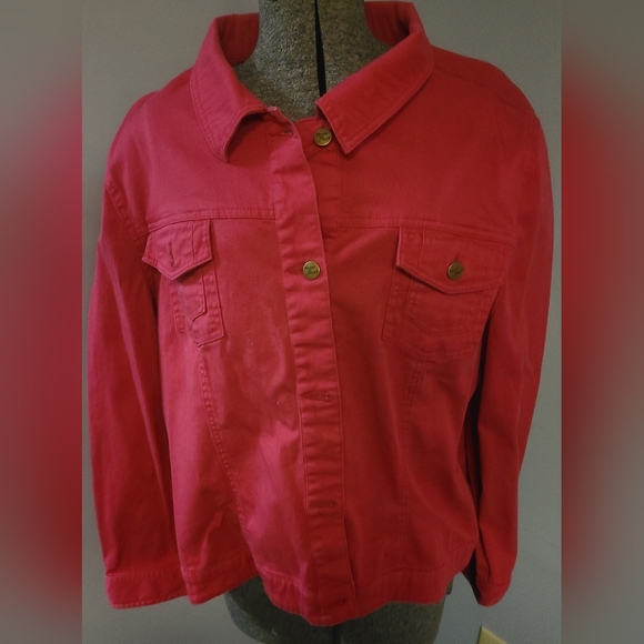 Metro Blues | Jackets & Coats | Metro Blues Berry Pink Jean Jacket Sz ...